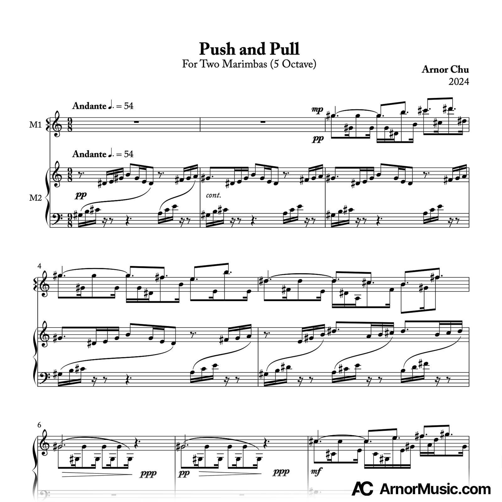 Push and Pull (Marimba Duet) – Arnor Chu Music